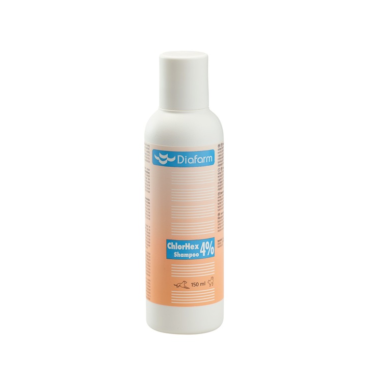Sampon pentru caini si pisici, Diafarm, Sampon clorhexidina 4% 150 ml ...