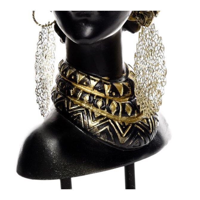Statueta decorativa africana EKALE, realizata manual din rasina, 32 cm ...