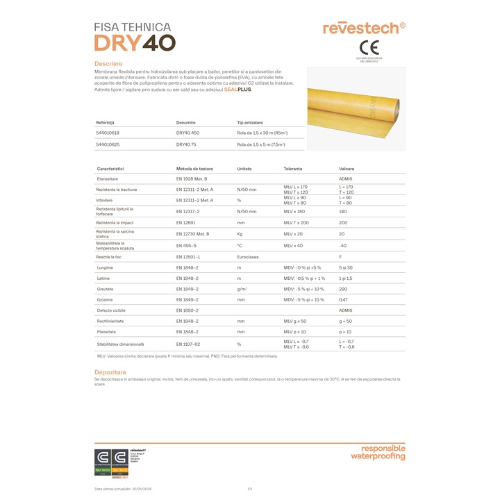 Membrana impermeabila DRY40 7,5mp - eMAG.ro