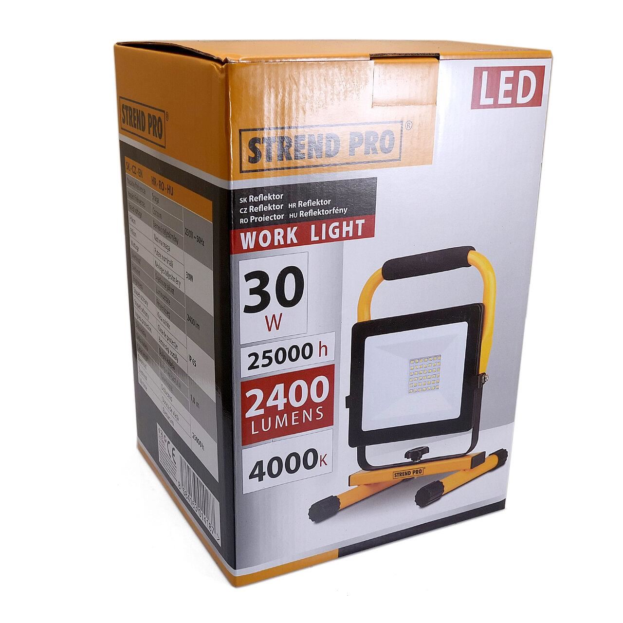 Proiector lucru, LED SMD, cu stativ, 30 W, 2400 lm, IP65, Strend Pro ...