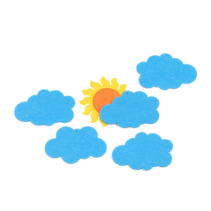 Set 6 figurine din fetru - soare si nori, 6 cm - eMAG.ro