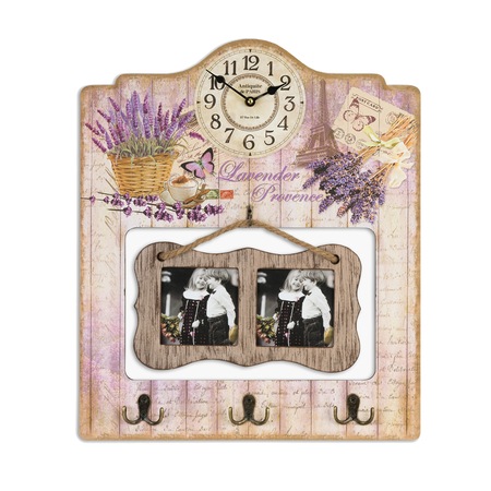 Ceas decorativ cu rama foto, 45x53cm, levanda - eMAG.ro