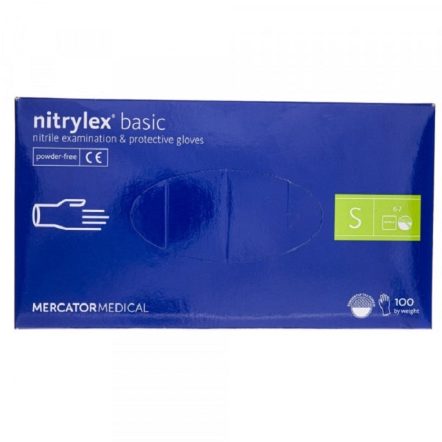 Manusi Examinare nitril, nepudrate, Nitrylex Basic, 100buc/cutie ...