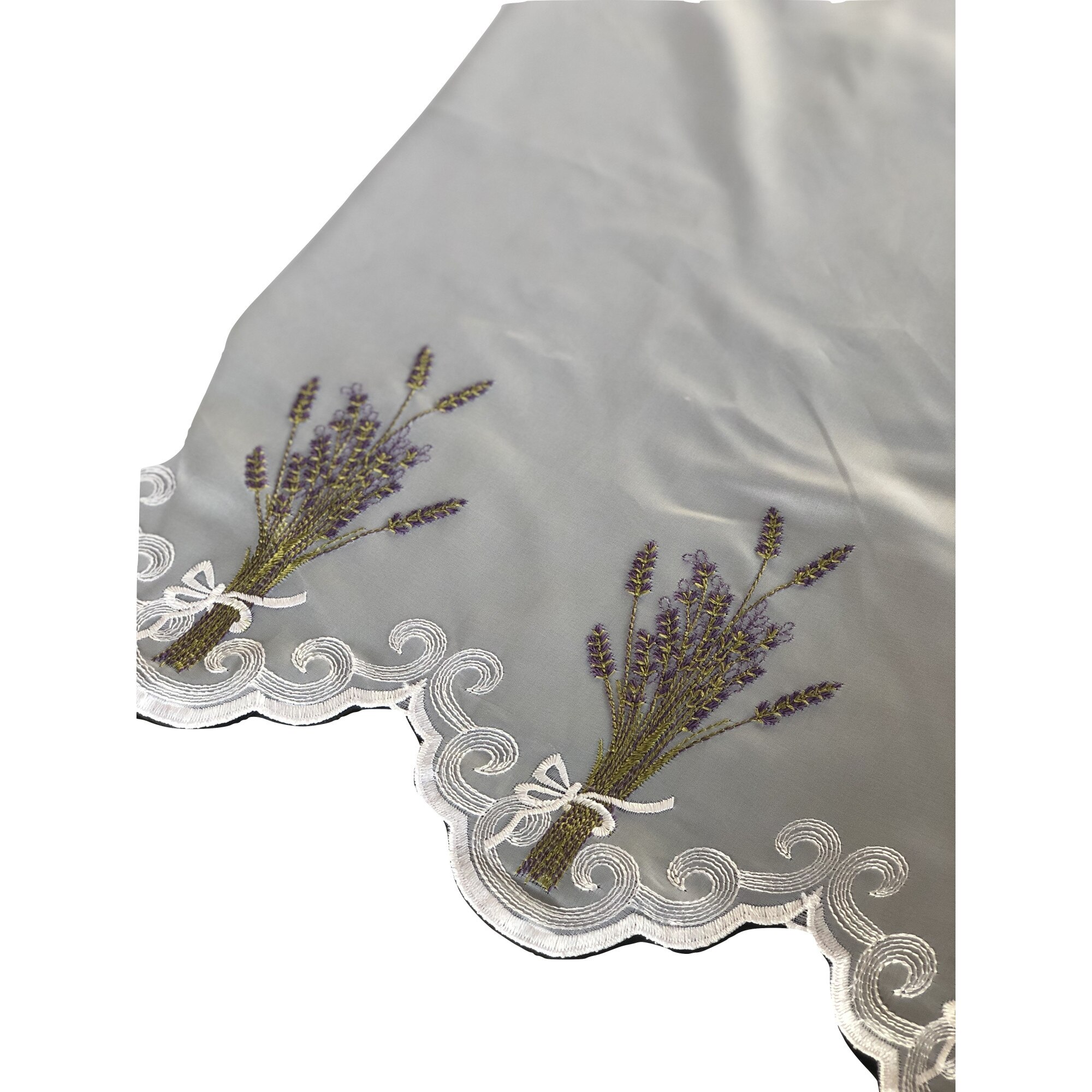 Perdea scurta cu model de lavanda, 60 cm inaltime - eMAG.ro