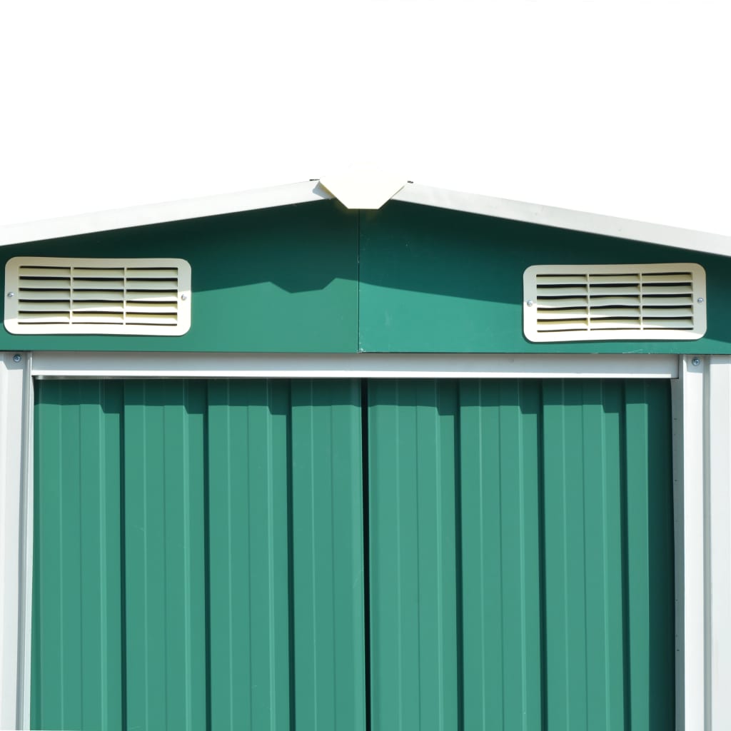 Sopron/Magazie de gradina/exterior vidaXL, 257x392x181 cm, metal, verde ...