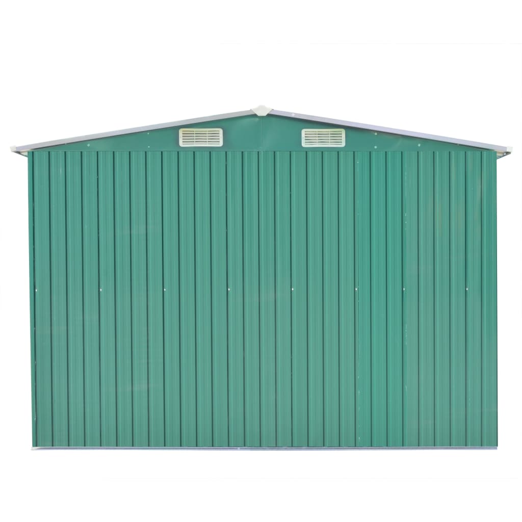 Sopron/Magazie de gradina/exterior vidaXL, 257x392x181 cm, verde, metal ...