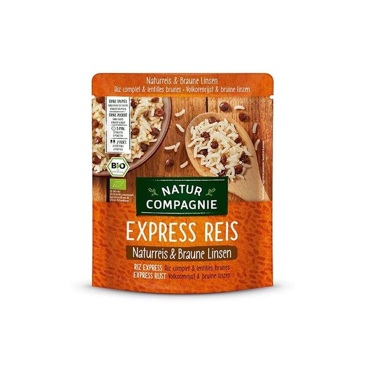 Orez Integral si Linte Bruna Bio Express Reis 250gr Natur Compagnie ...