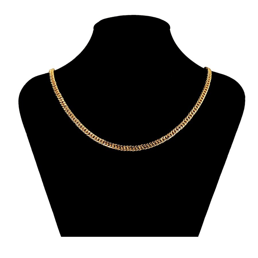 Lant cu pandantiv Cap de Lup,dublu placat Aur 24k,lungime 60 cm - eMAG.ro