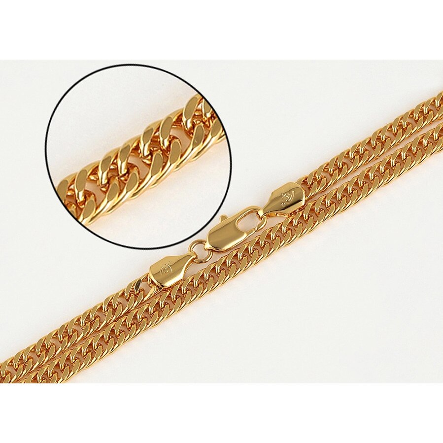 Lant cu pandantiv Cap de Lup,dublu placat Aur 24k,lungime 60 cm - eMAG.ro