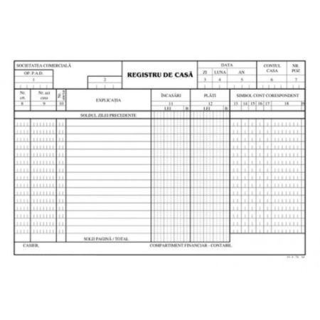Registru de casa model 2, format A4, autocopiativ, 2 exemplare,100 file ...