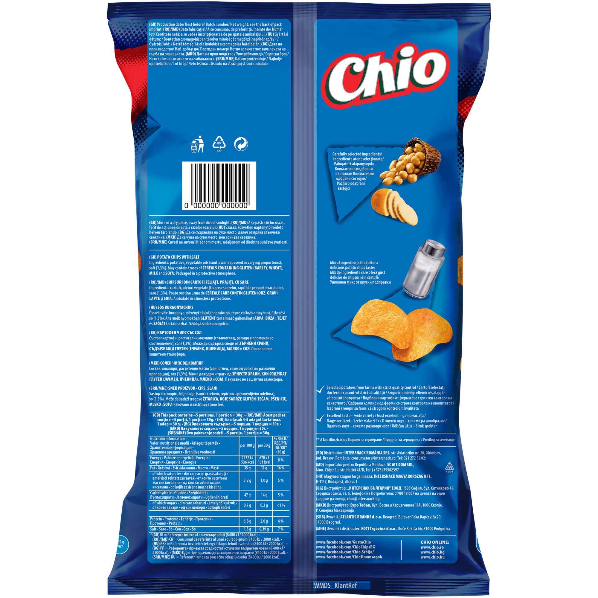 Chipsuri cu sare Chio, 140g - eMAG.ro