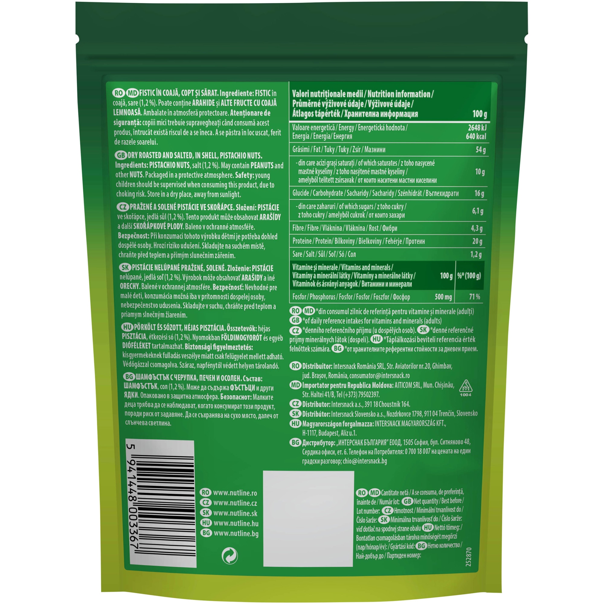 Fistic copt si sarat Nutline, 150g - eMAG.ro