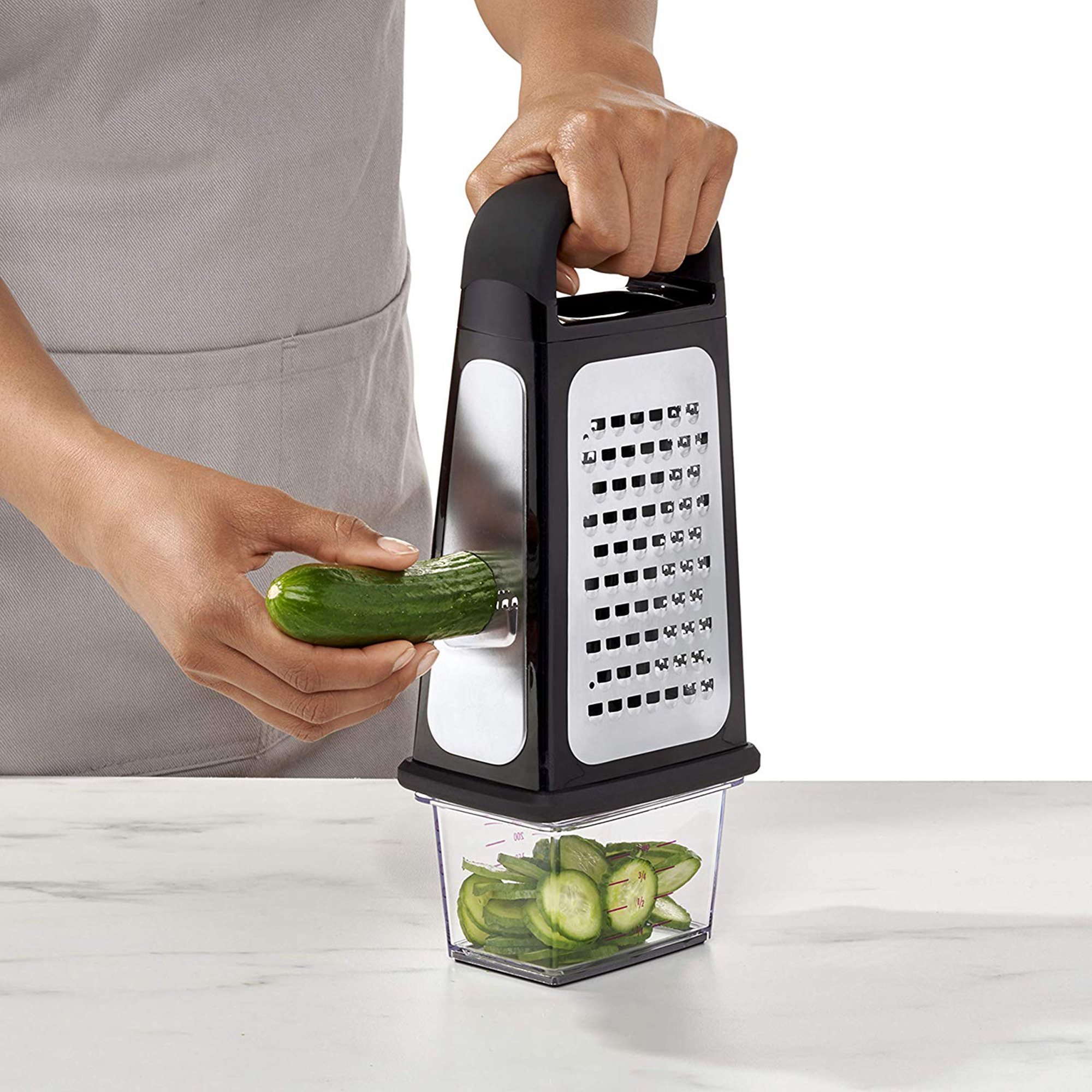 Razatoare multifunctionala, inox, cu recipient - OXO - eMAG.ro
