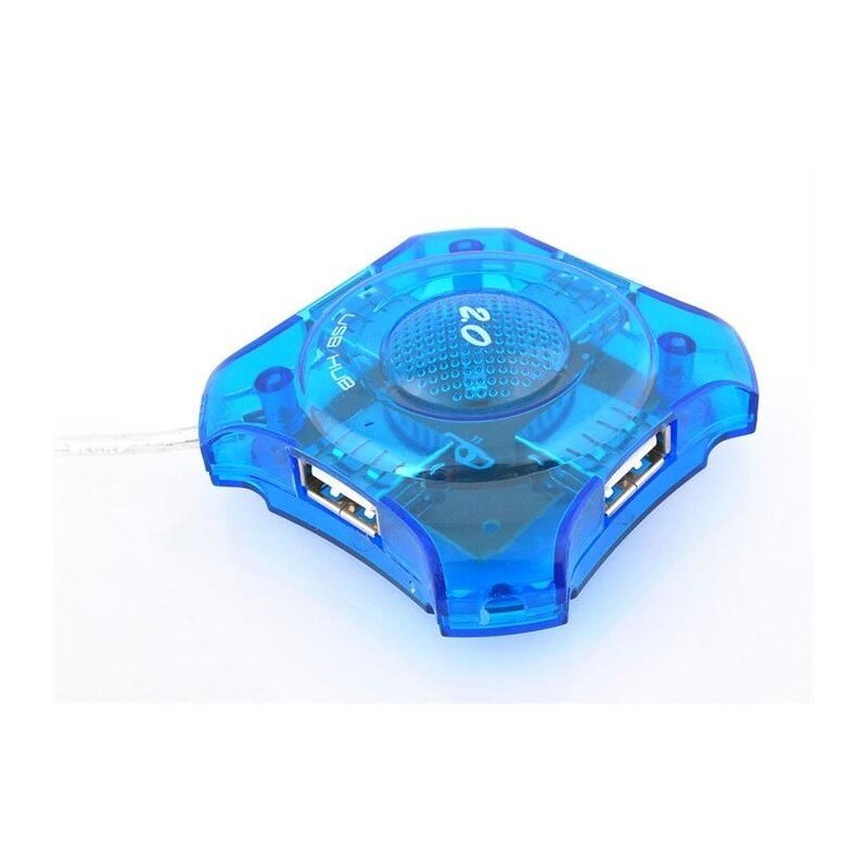 Hub USB 2.0 Cu 4 Porturi, Usb Adaptor, Multiplicator, Albastru - eMAG.ro