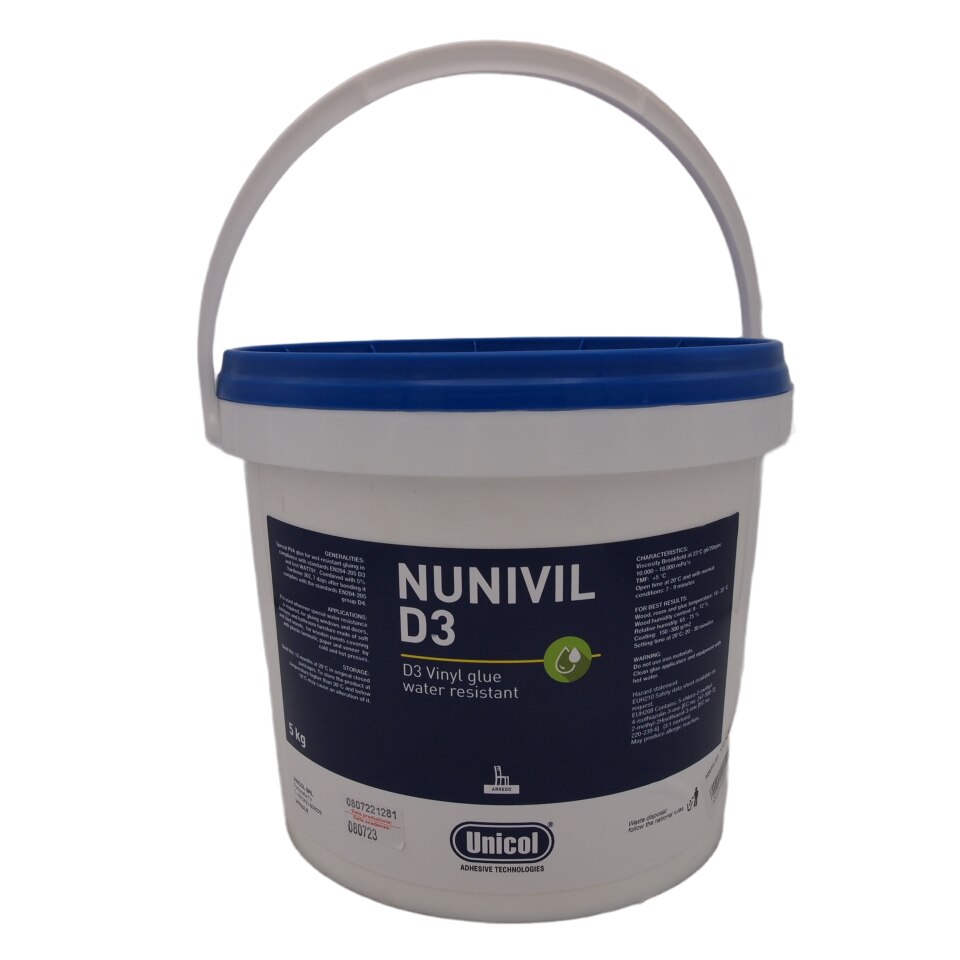 Adeziv D3 rezistent la apa, Unicol, Nunivil D3, tip PVA, galeata de 5 kg - eMAG.ro