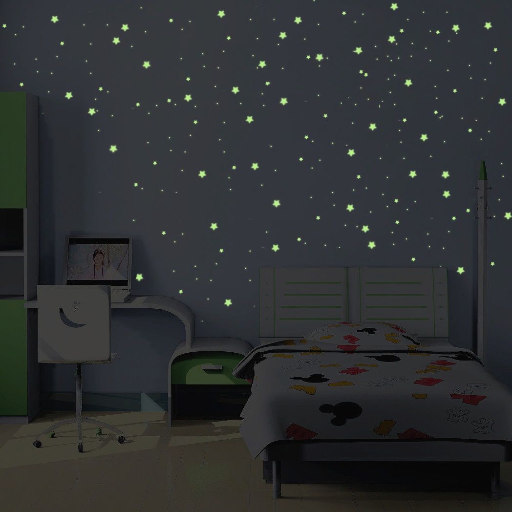 Set 150 Stickere decorative, Ambiance Sticker, fosforescente, stele si ...