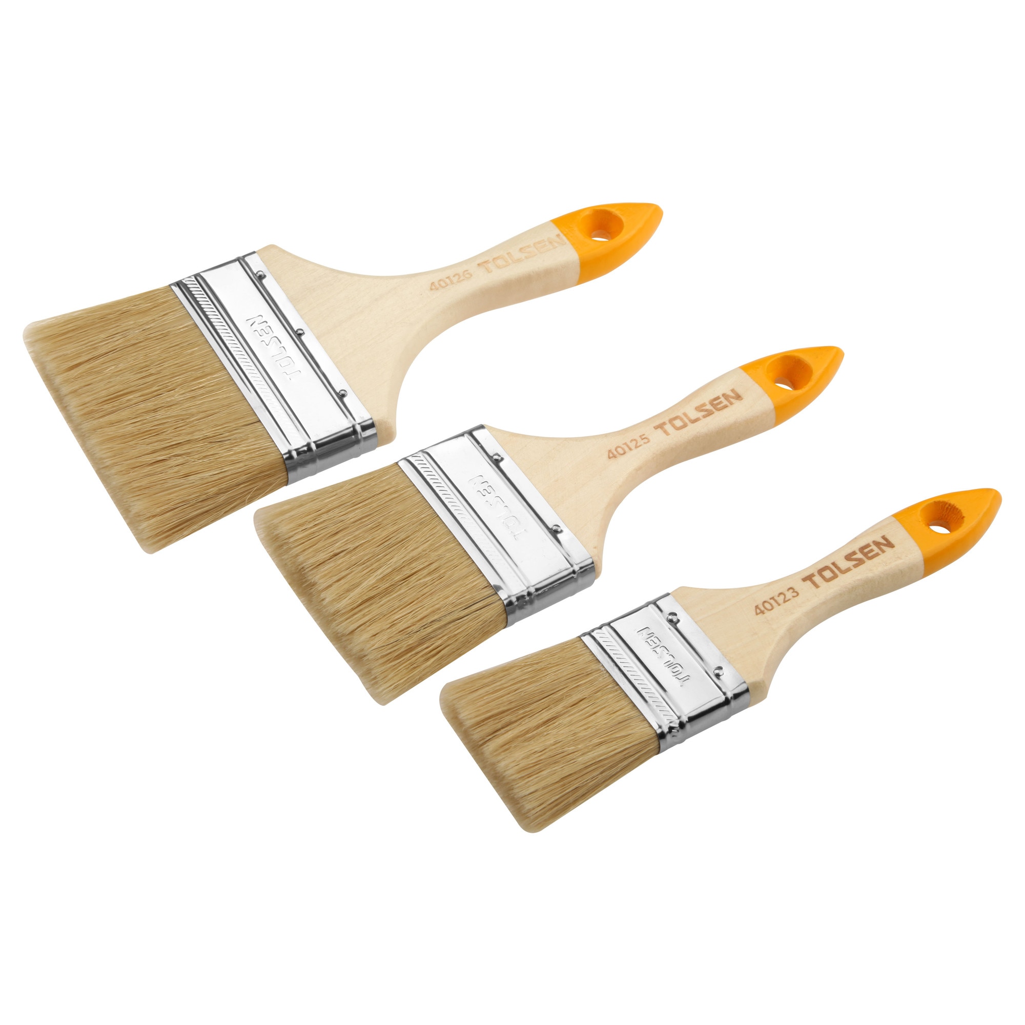 Set de 3 pensule pentru vopsit cu maner din lemn, 2", 3", 4", Tolsen ...