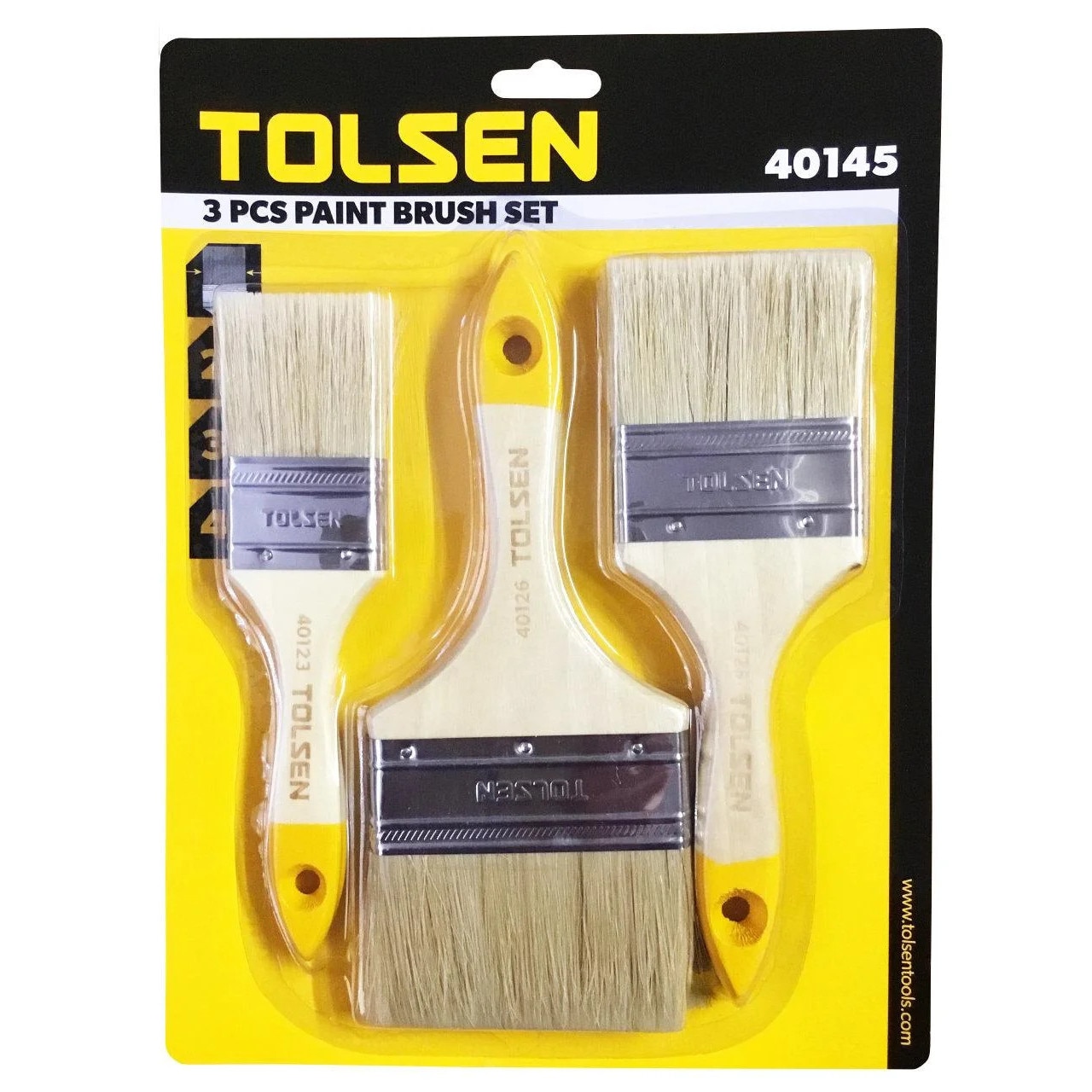 Set de 3 pensule pentru vopsit cu maner din lemn, 2", 3", 4", Tolsen ...