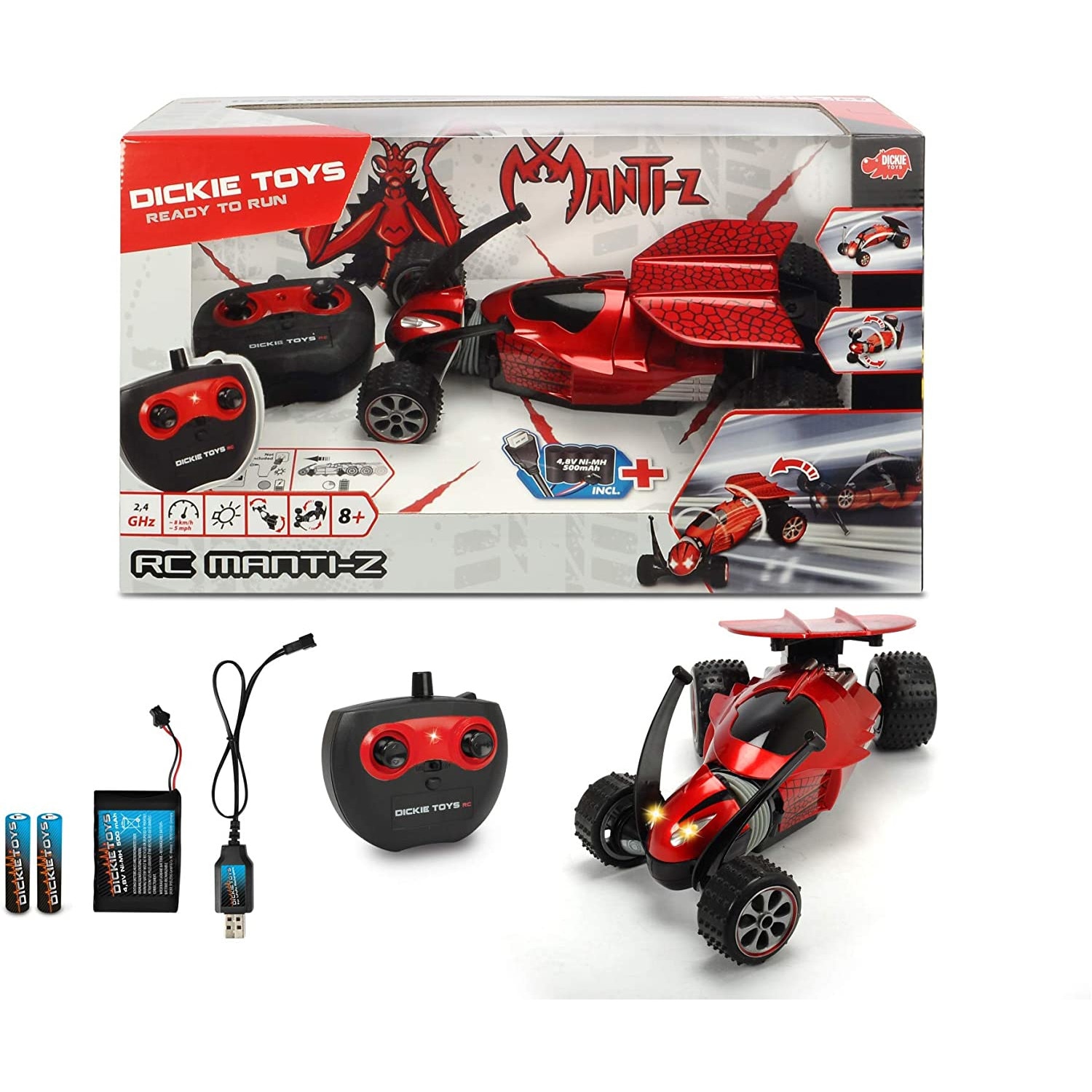 Dickie Toys Manti-Z Távirányítós Autó, Piros/Fekete - eMAG.hu