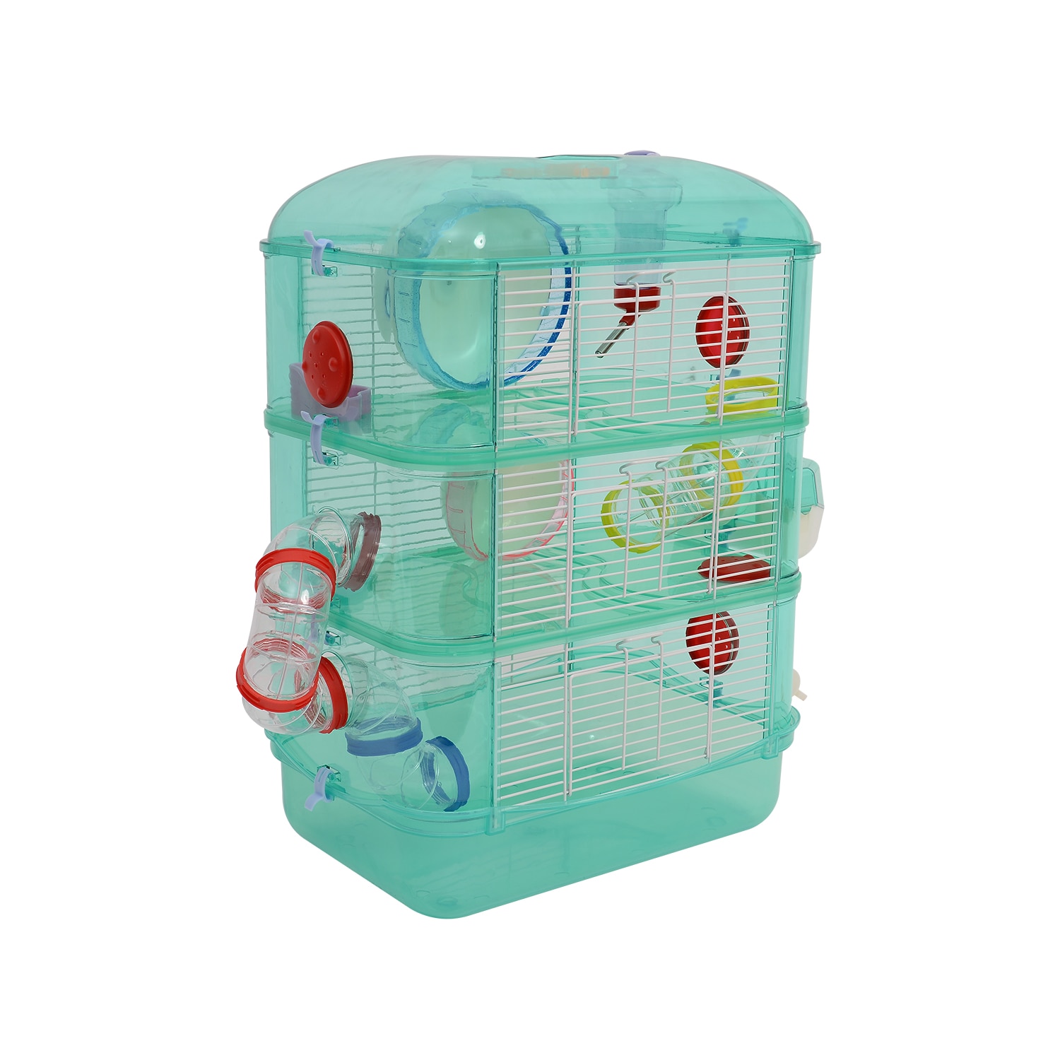 Cusca PawHut pentru hamsters 3 nivele, verde, 40.5x28x55cm - eMAG.ro
