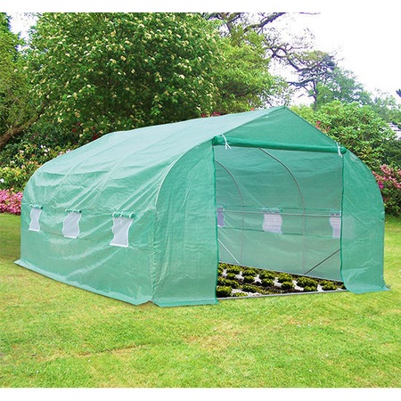 Sera de gradina exterioara cu acoperis inclinat in conducte din PE si ...