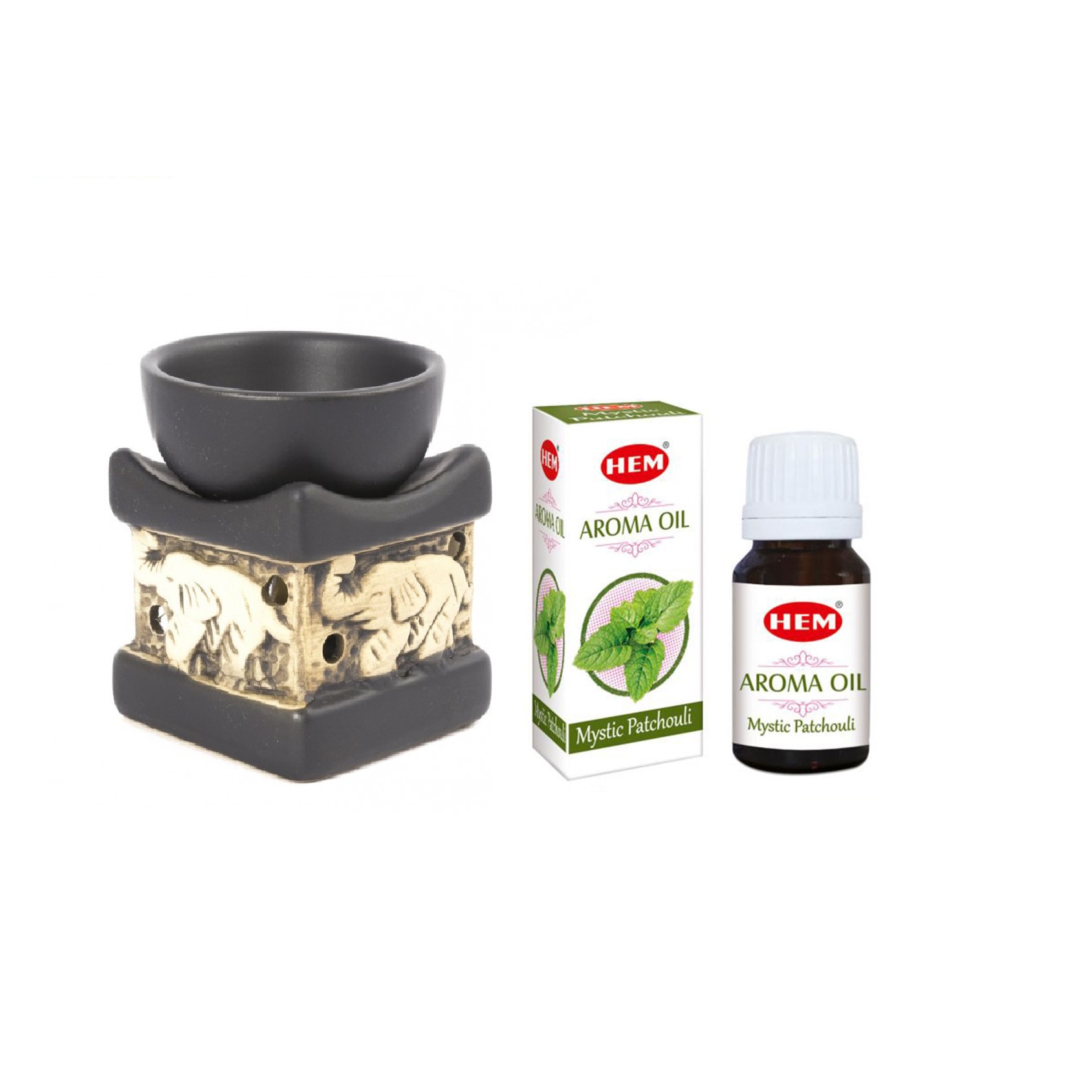 Aromaterápiás szett illatosító olaj HEM Pacsuli pacsuli 10ml + elefánt ...