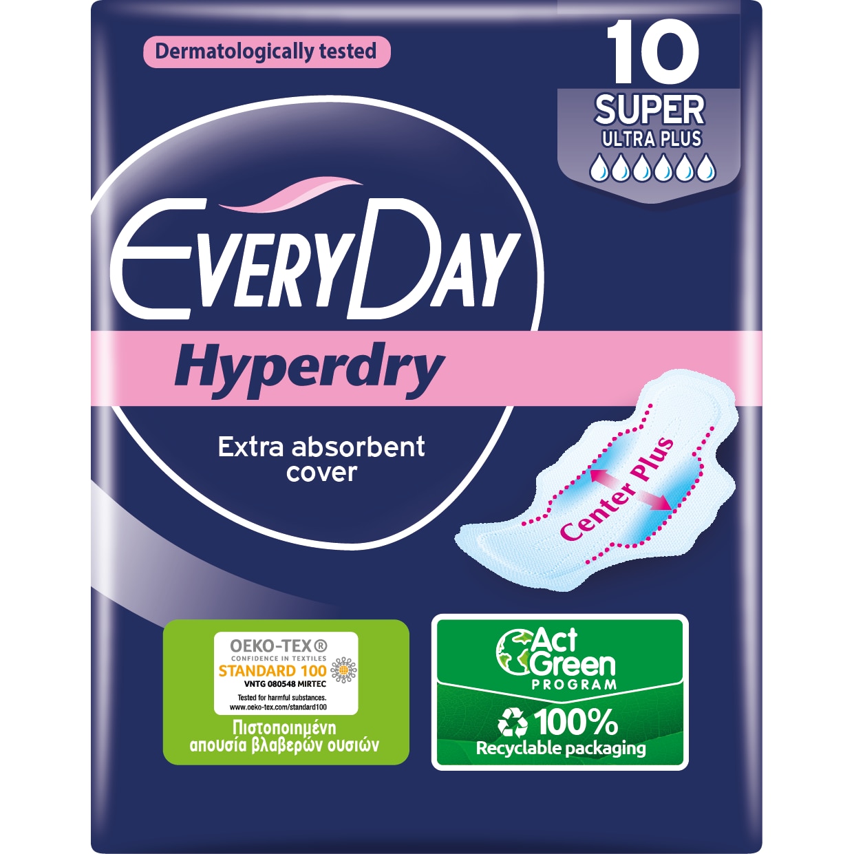 Absorbante Everyday Hyperdry Super, 10 buc - eMAG.ro
