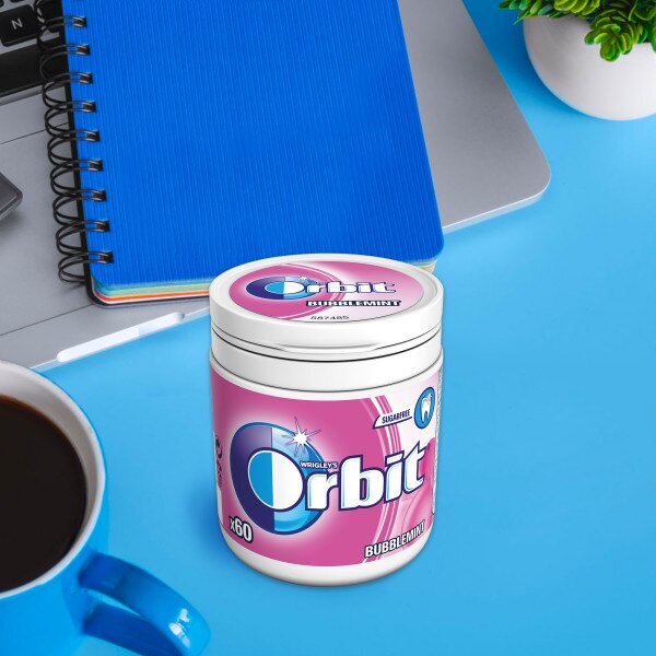 Guma de mestecat cu arome de fructe si menta 60 buc Orbit Bubblemint ...