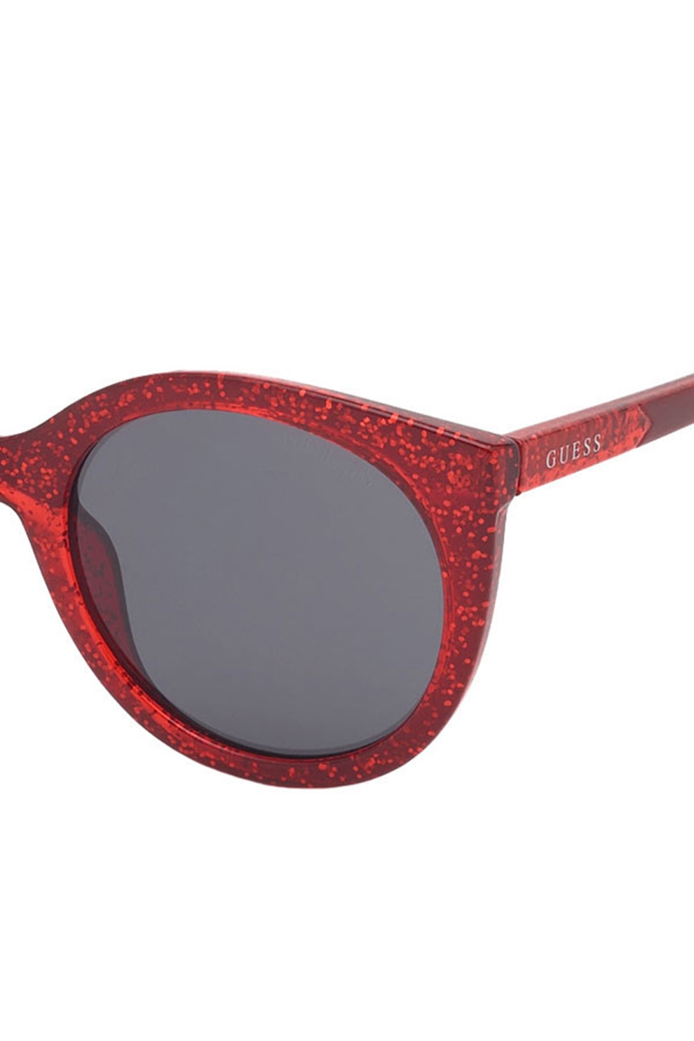 Guess, Ochelari de soare rotunzi cu aspect stralucitor, Rosu, 48-19-135 ...