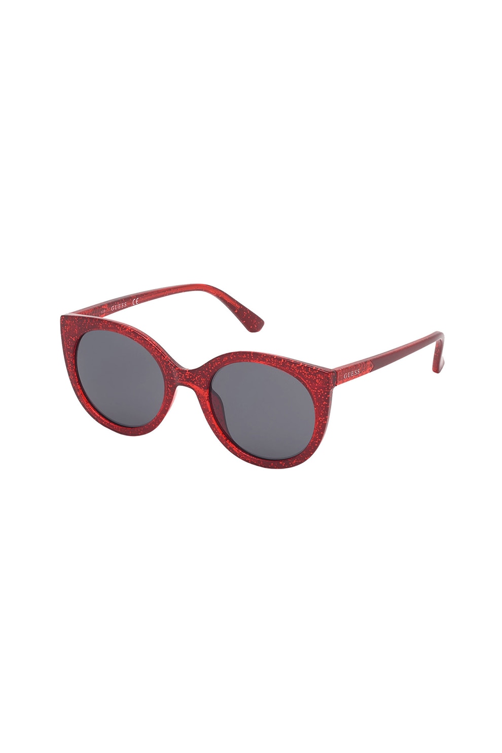 Guess, Ochelari de soare rotunzi cu aspect stralucitor, Rosu, 48-19-135 ...