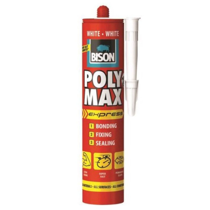 Adeziv Bison Poly Max Express, MS polimer, 425g, Alb - eMAG.ro