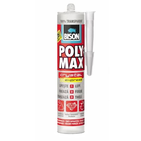 Bison Poly Max Crystal Express ragasztó, MS polimer, 300g, átlátszó ...