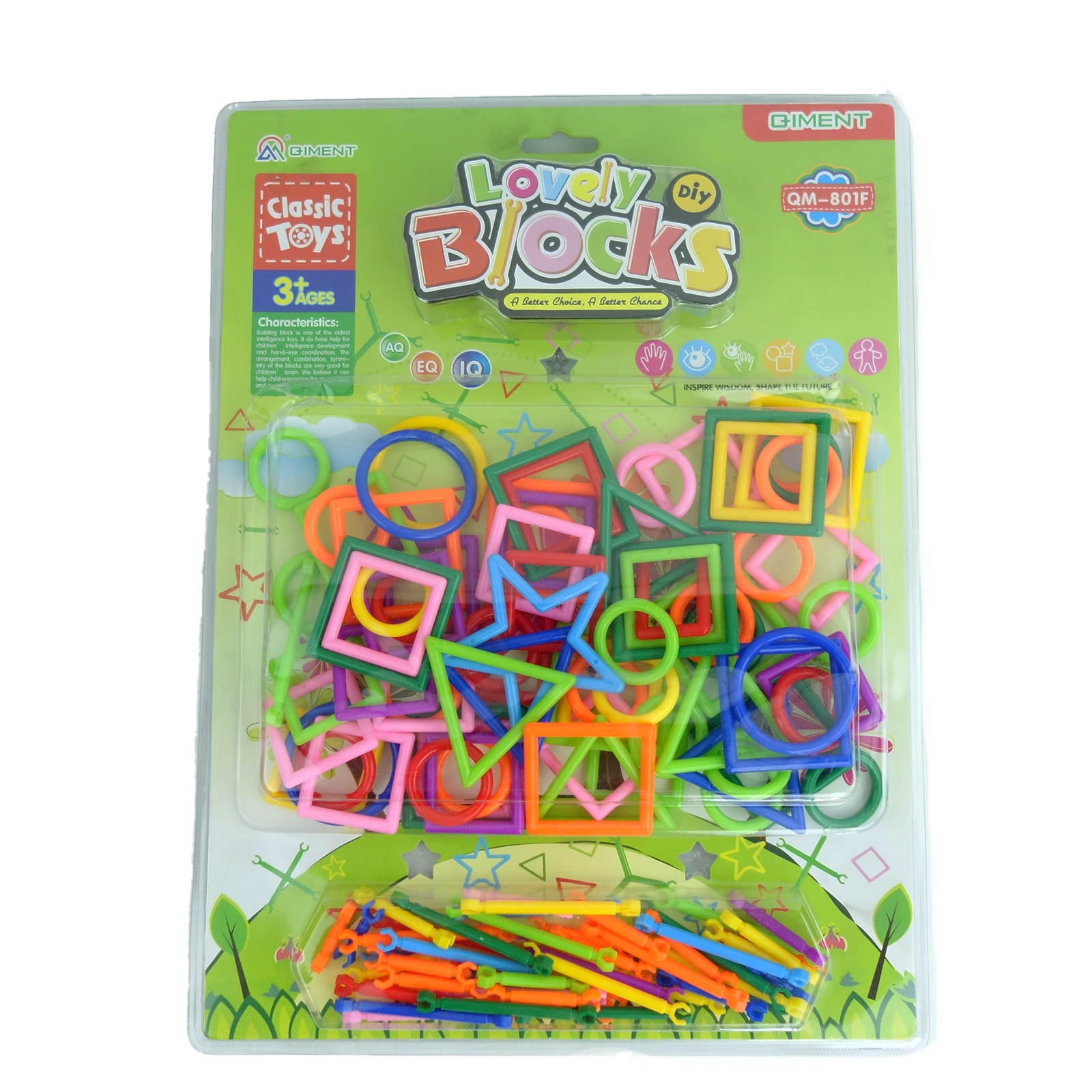 Joc de constructie, model forme geometrice si bete, colorate, plastic ...