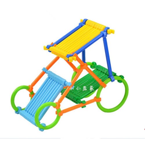 Joc de constructie, model forme geometrice si bete, colorate, plastic ...