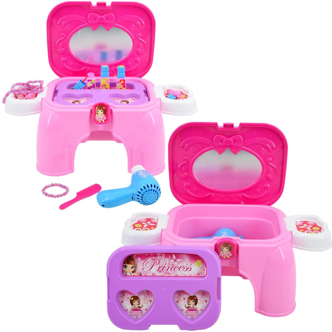 Trusa de Machiaj pentru Fetite, LITTLE PRINCESS, 2in1, Transformabila ...