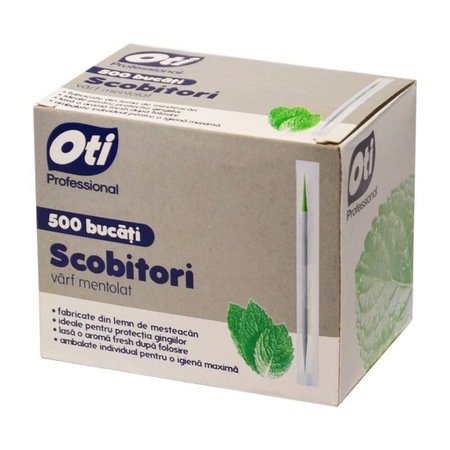 Scobitori Mentolate din Lemn OTI, 500 Buc/Set, Lungime 65 mm, Ambalate ...