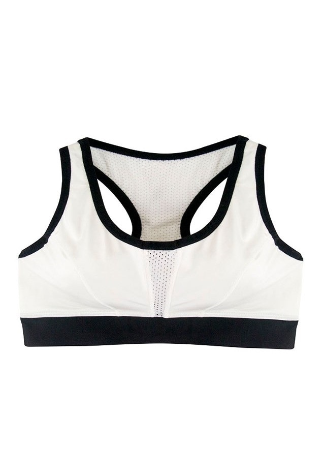 Bustiera elastica alb cu negru fara armatura, 85B - eMAG.ro