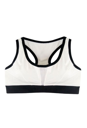 Bustiera elastica alb cu negru fara armatura, 85B - eMAG.ro