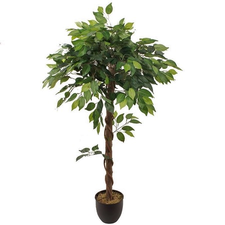 Copac artificial Ficus globular pe trunchi natural si ghiveci decorativ ...