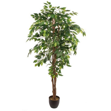 Copac artificial Ficus pe trunchi natural si ghiveci decorativ 180 cm ...