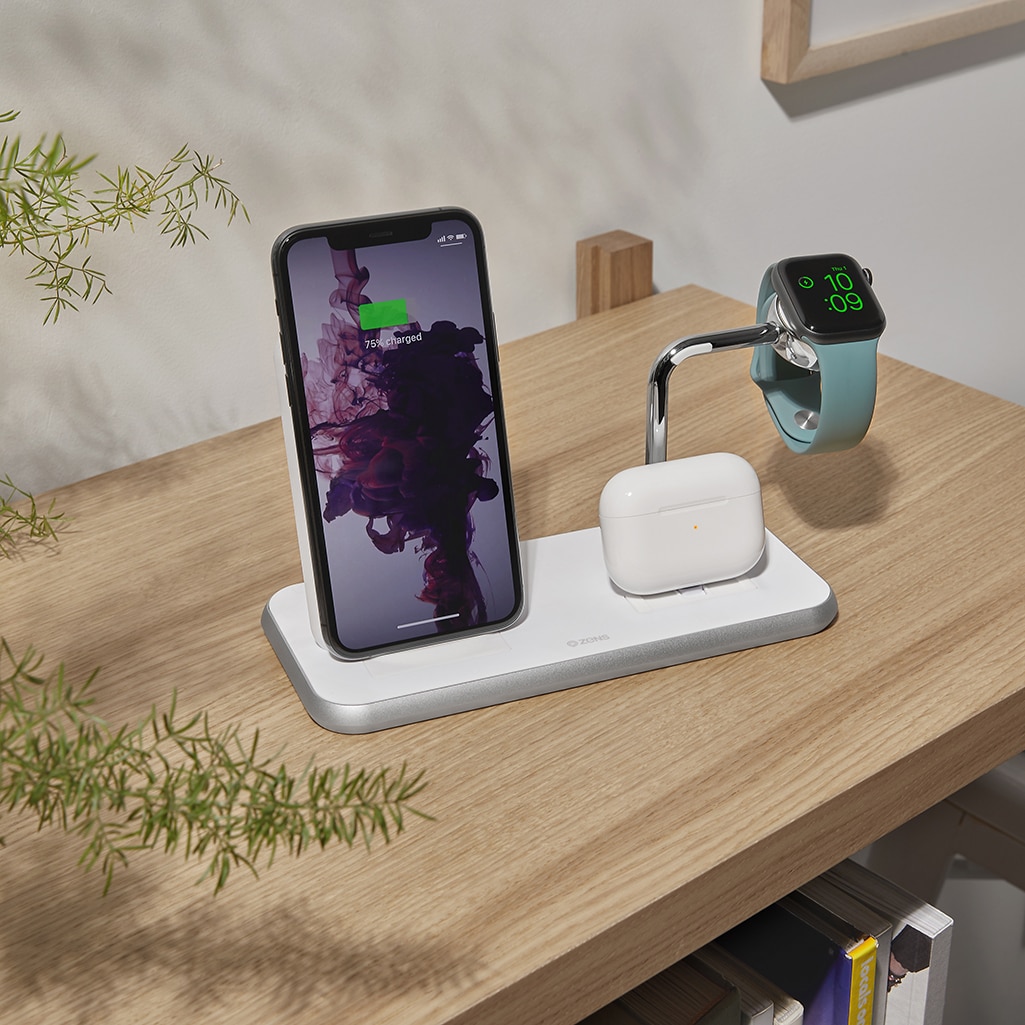 Statie incarcare wireless Qi fast charge Stand+Dock+Watch ZENS ...