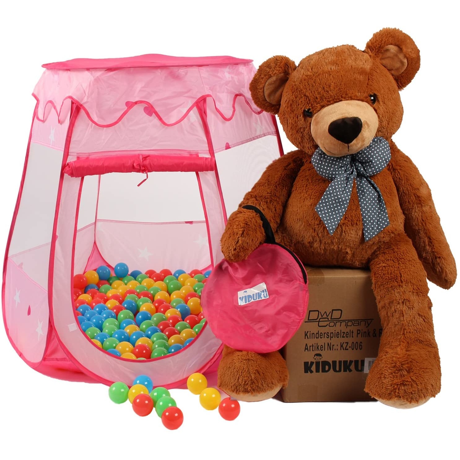 Cort de joaca copii +100bile,roz, interior si exterior,Kiduku - eMAG.ro