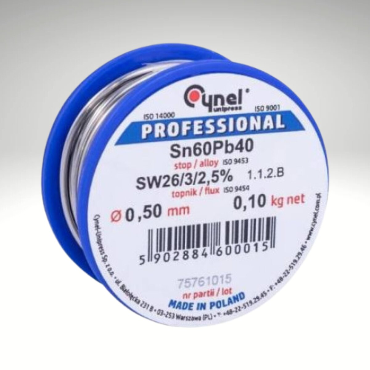 Cositor aliaj fludor profesional 100g 1.5mm Sn60Pb40 Cynel - eMAG.ro