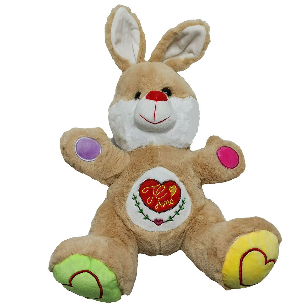 Iepuras de plus roz cu maro 35 cm - eMAG.ro