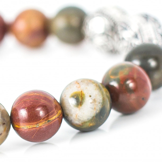Bratara semipretioasa din Ocean Jasper, Balisarda Jewelry, caramizie ...