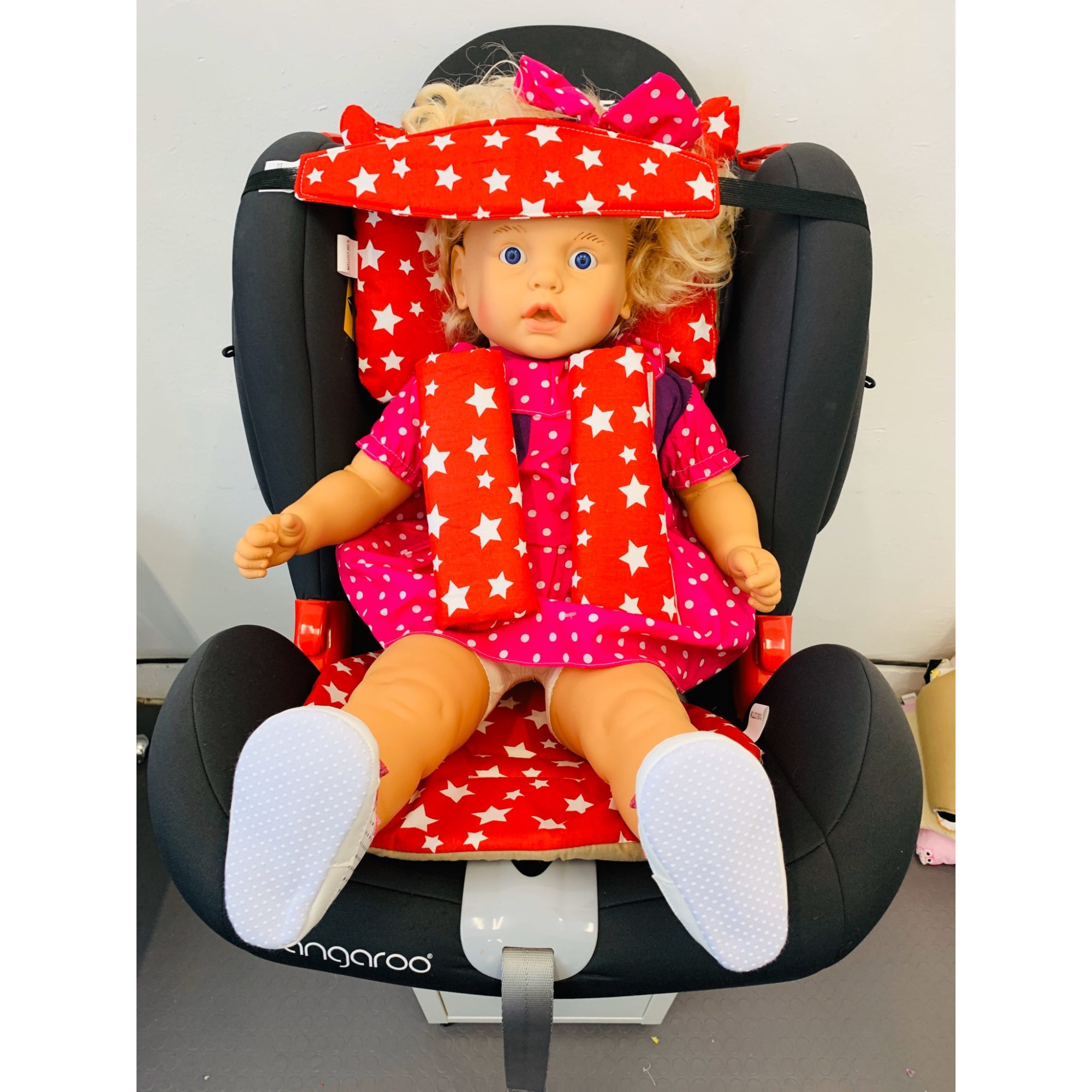 Banda de siguranta-elastica pentru cap, Kapinkata, Stele rosii, 25 cm ...