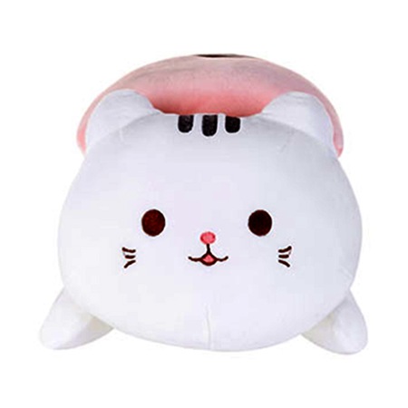 Miniso Plüss macska, Sushi Cat Salmon, fehér-rózsaszín színű, 35 cm ...