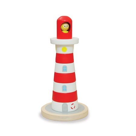 Дървена играчка за подреждане, Indigo Jamm, Lighthouse, 12 месеца ...