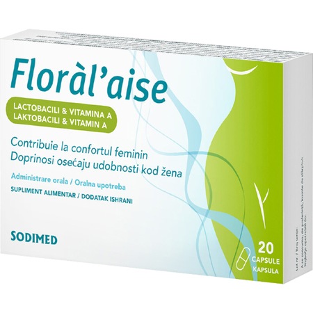 Supliment alimentar Lactobacili si Vitamina A Floral`aise, 20 capsule ...