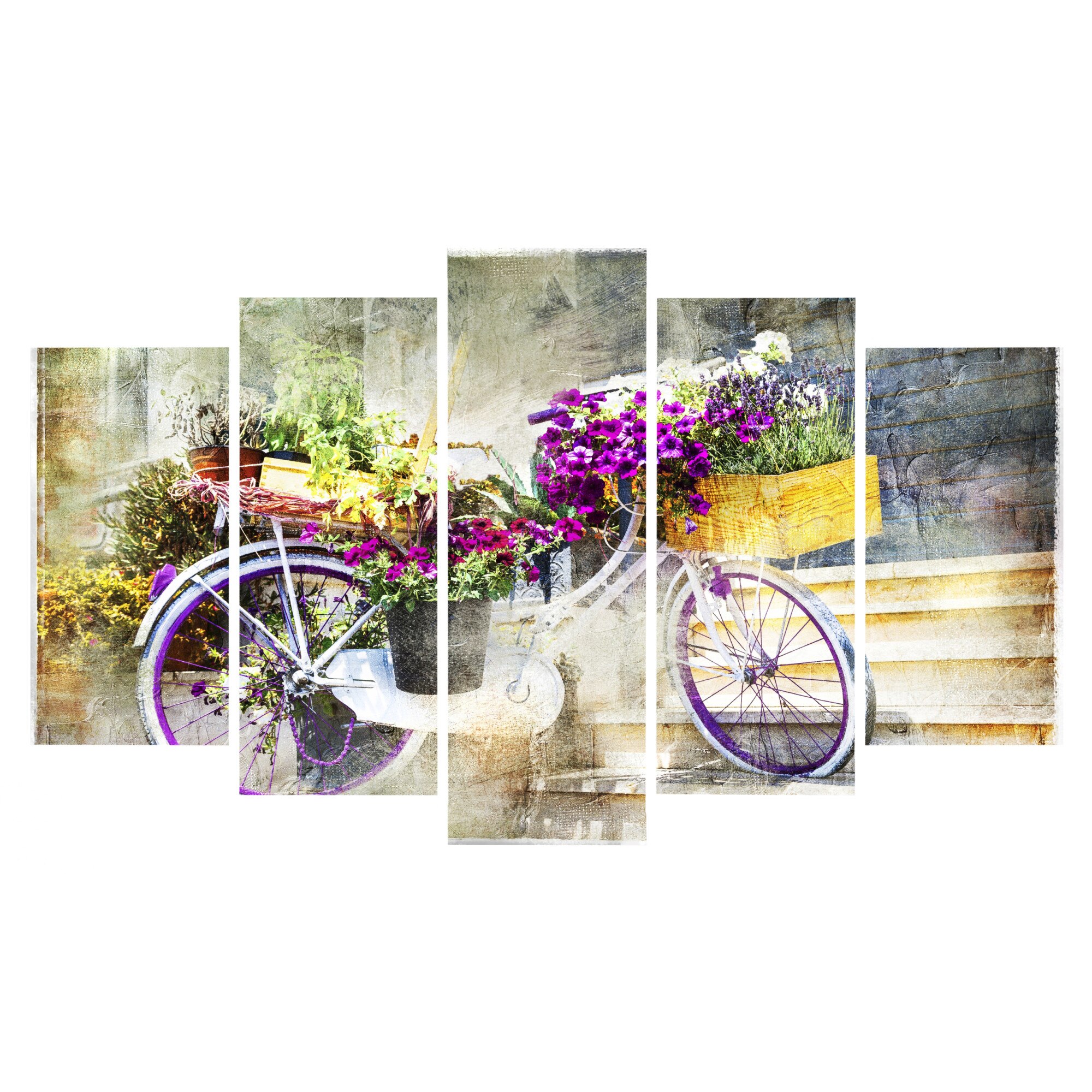 Tablou MDF 5 piese The Bike 100 x 60 cm, model The Bike - eMAG.ro